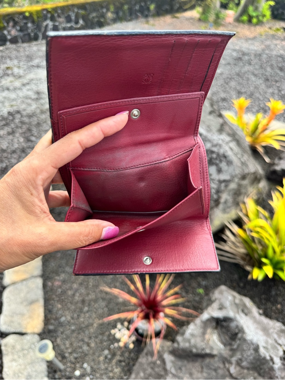 Loewe | Bags | Loewe Vintage Red Leather Wallet Coin Purse Made In ...